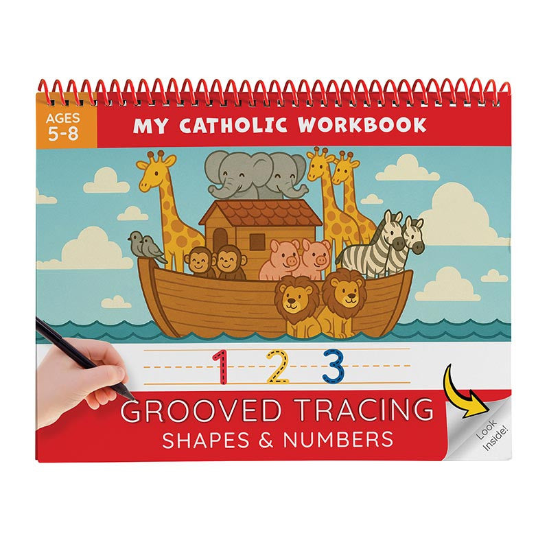 My Catholic Workbook: Numbers & Shapes Grooved Tracing – CFaithS