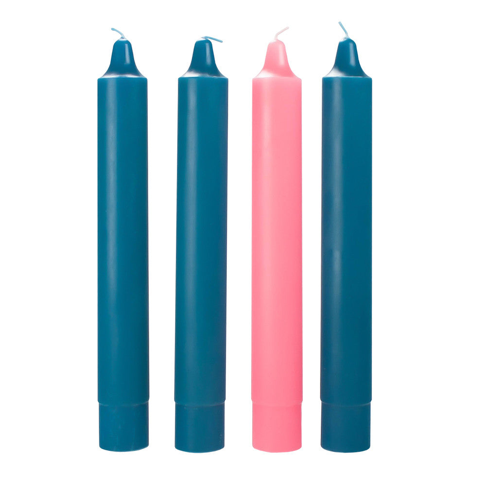 Advent Candle Set | 3 Blue 1 Rose | 17" x 1-1/2" – CFaithS
