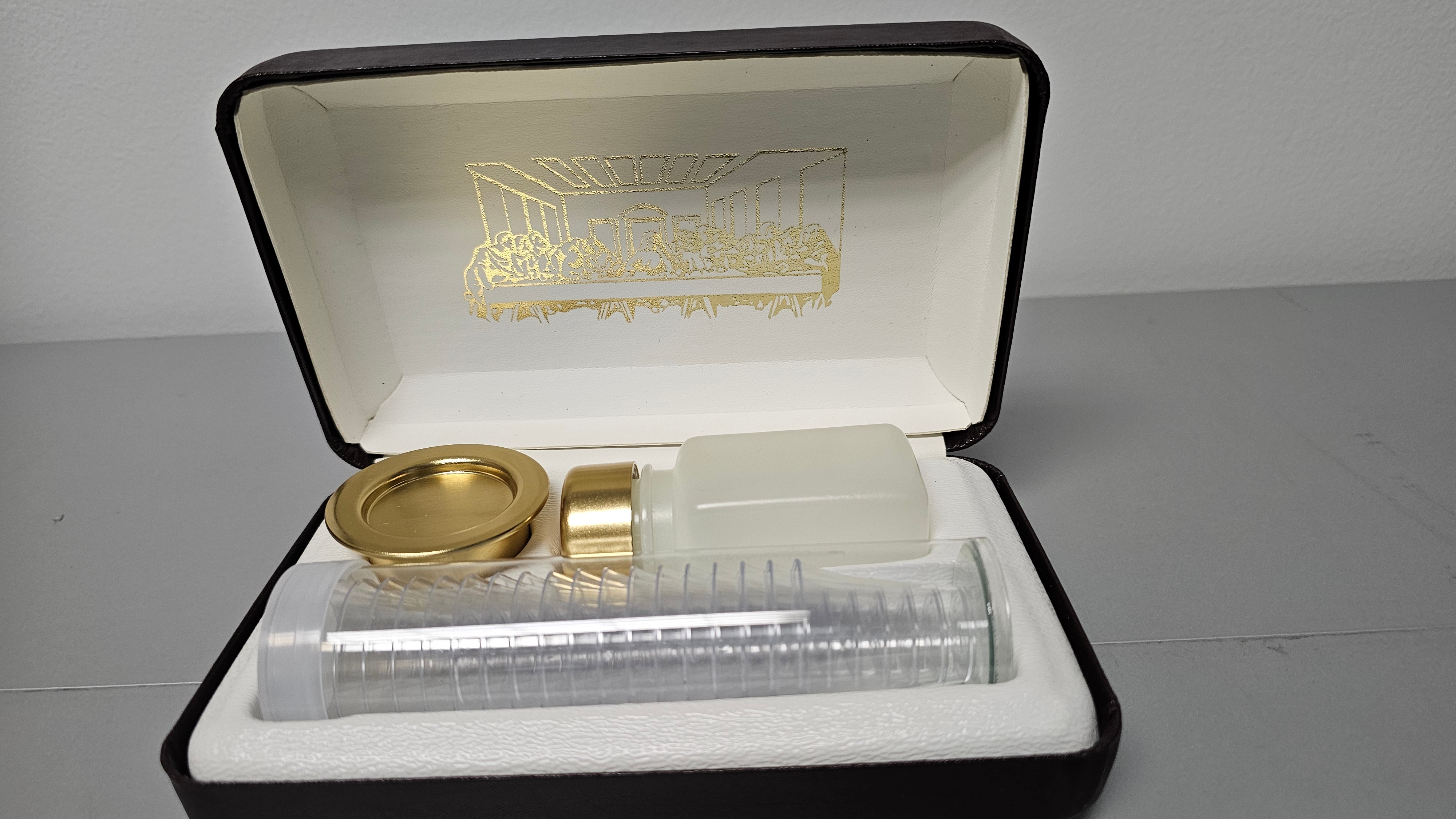 Brasstone Disposable Cup Communion Set with Maroon Case – CFaithS