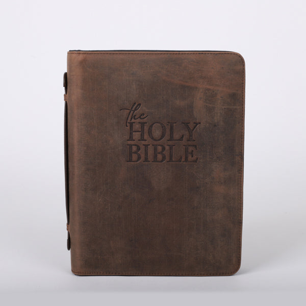 Bible Cover – Buffalo Leather – Holy Bible – L – CFaithS