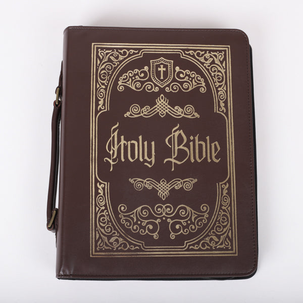 Bible Cover – Imitation leather – Ornate Gold – Holy Bible – L – CFaithS