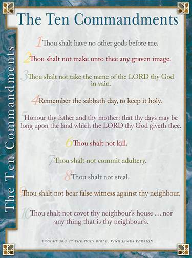 10 Commandments Wall Chart (KJV) – CFaithS