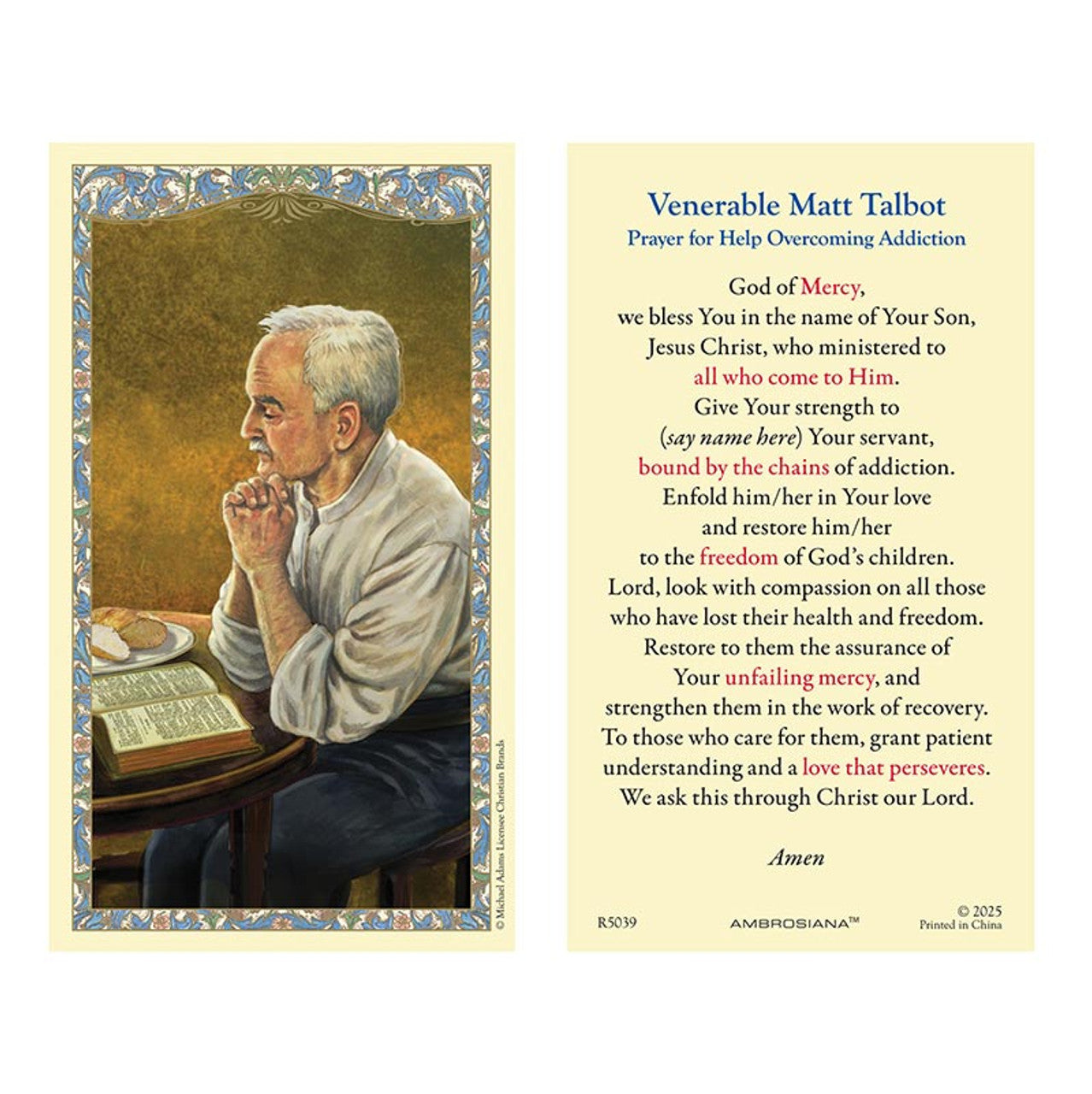 Venerable Matt Talbot Holy Card | 25 pack – CFaithS