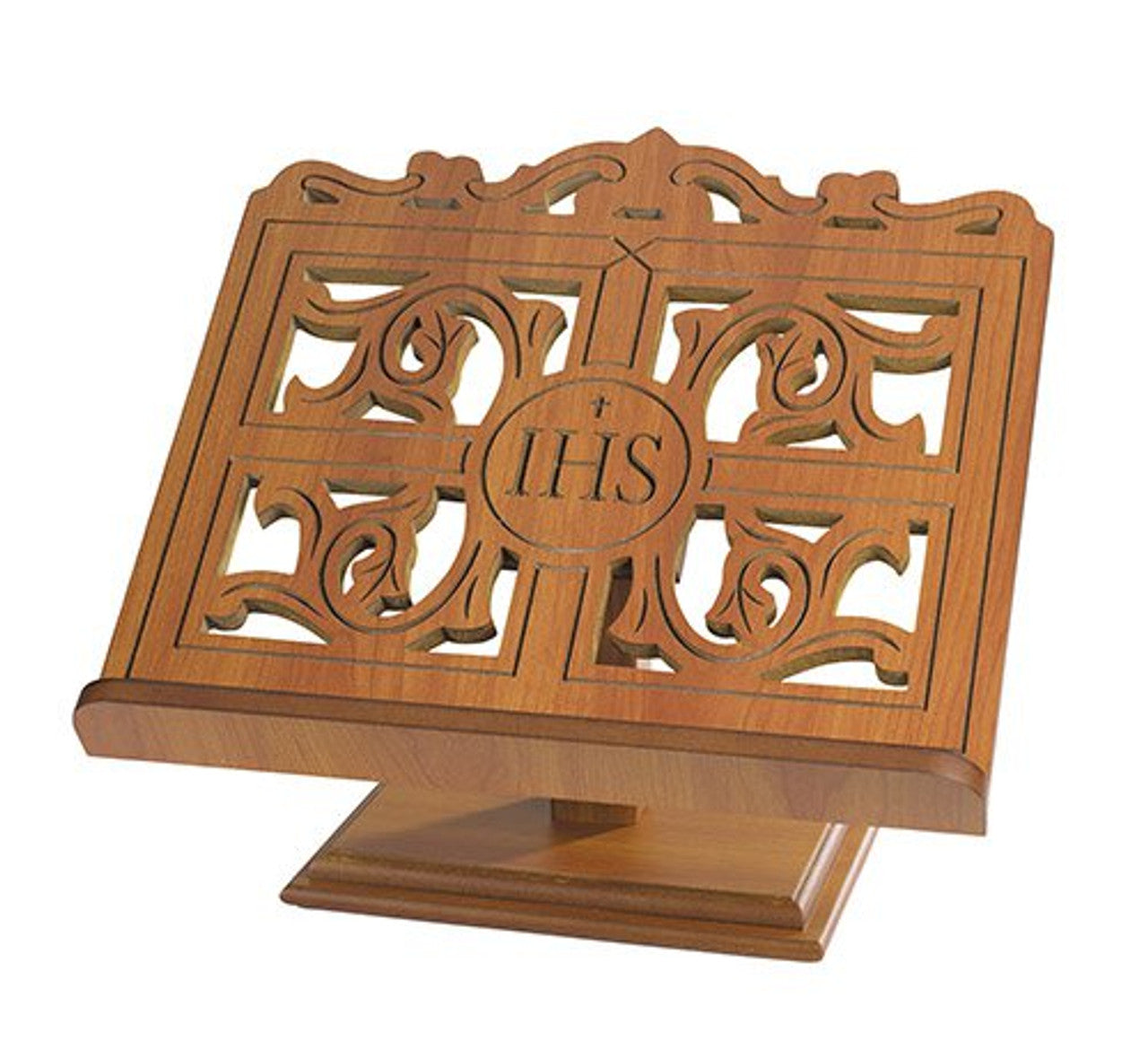 Carved Wood IHS Bible Stand – CFaithS