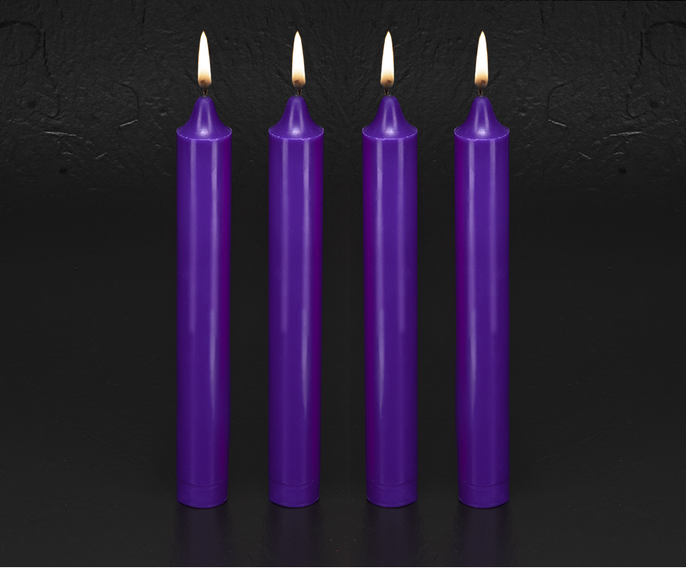 12″ × 1½″ Advent Refill Set | 4 Purple | Straight-Sided Taper Candles ...