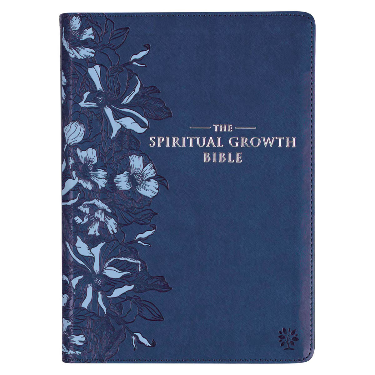 Navy Blue Faux Leather Spiritual Growth Bible – CFaithS
