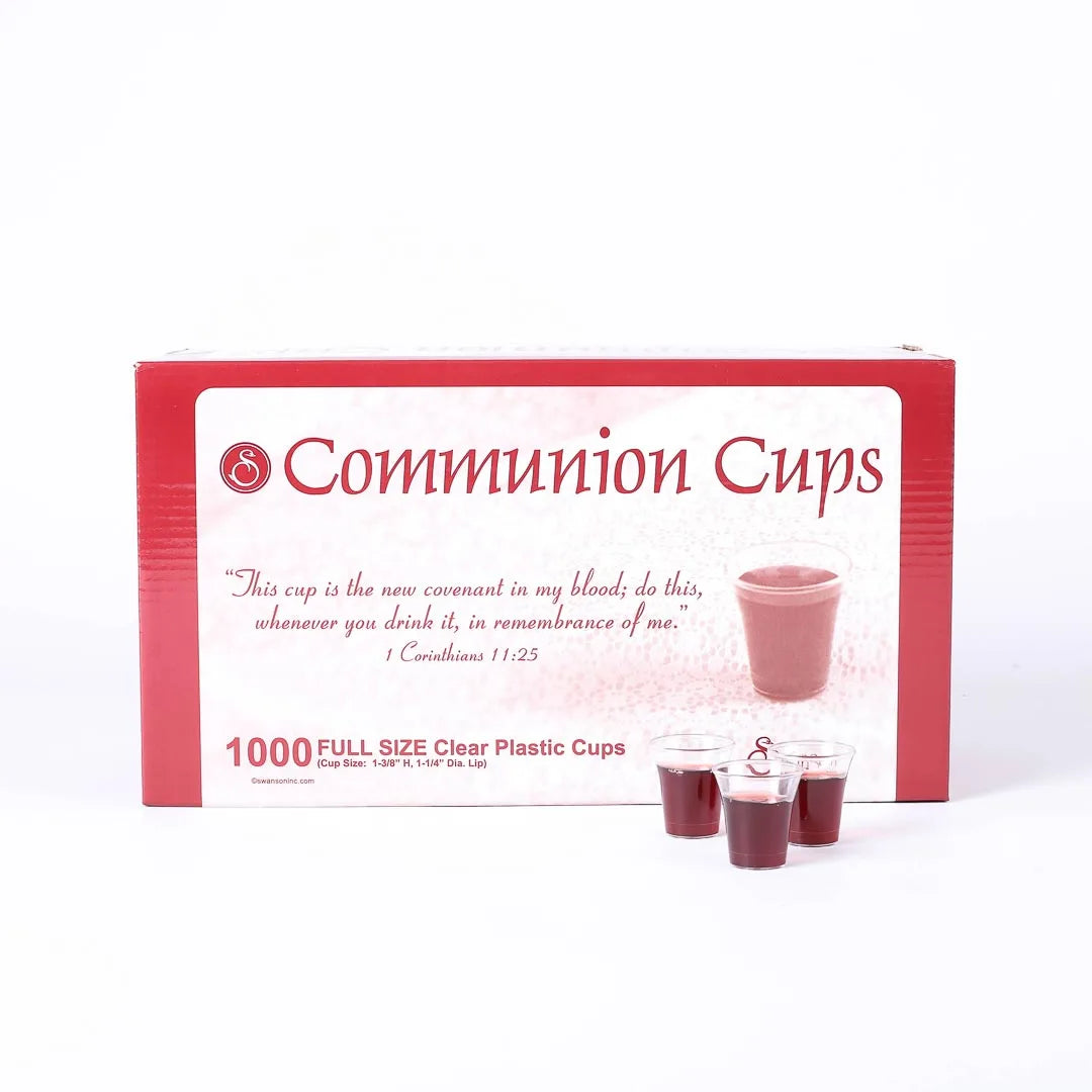 Communion Cups – Clear Full Size – 1 3/8In – Single Box and Case – CFaithS